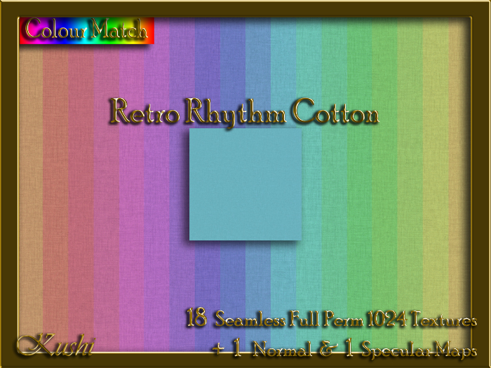 Second Life Marketplace - Retro Rhythm Cotton Solids Seamless Texture Set
